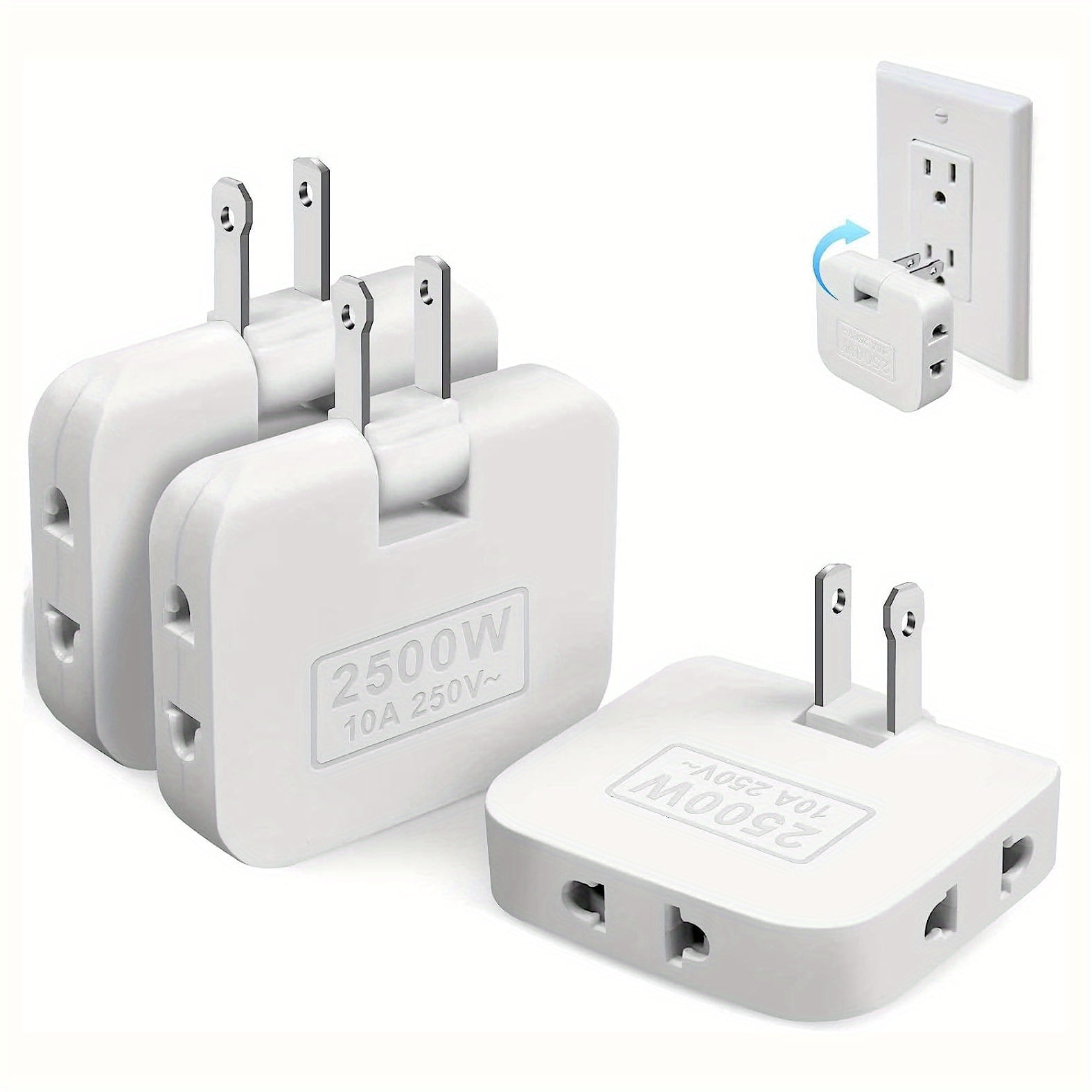 Click here for Debgfs 3pcs 3 Way Flat Wall Outlet Extender Ac Ada... prices