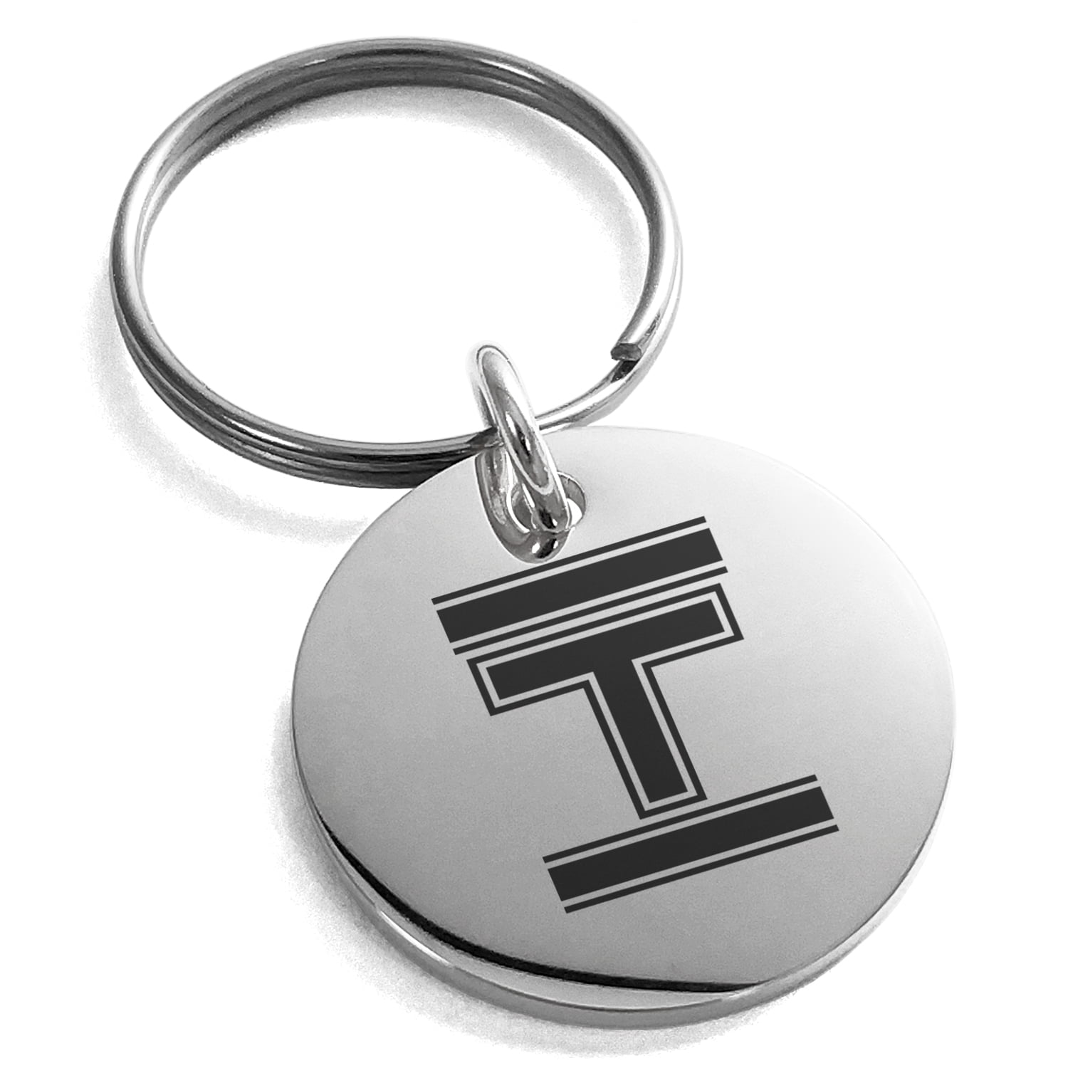 Stainless Steel Letter T Initial Empire Monogram Engraved Small ...