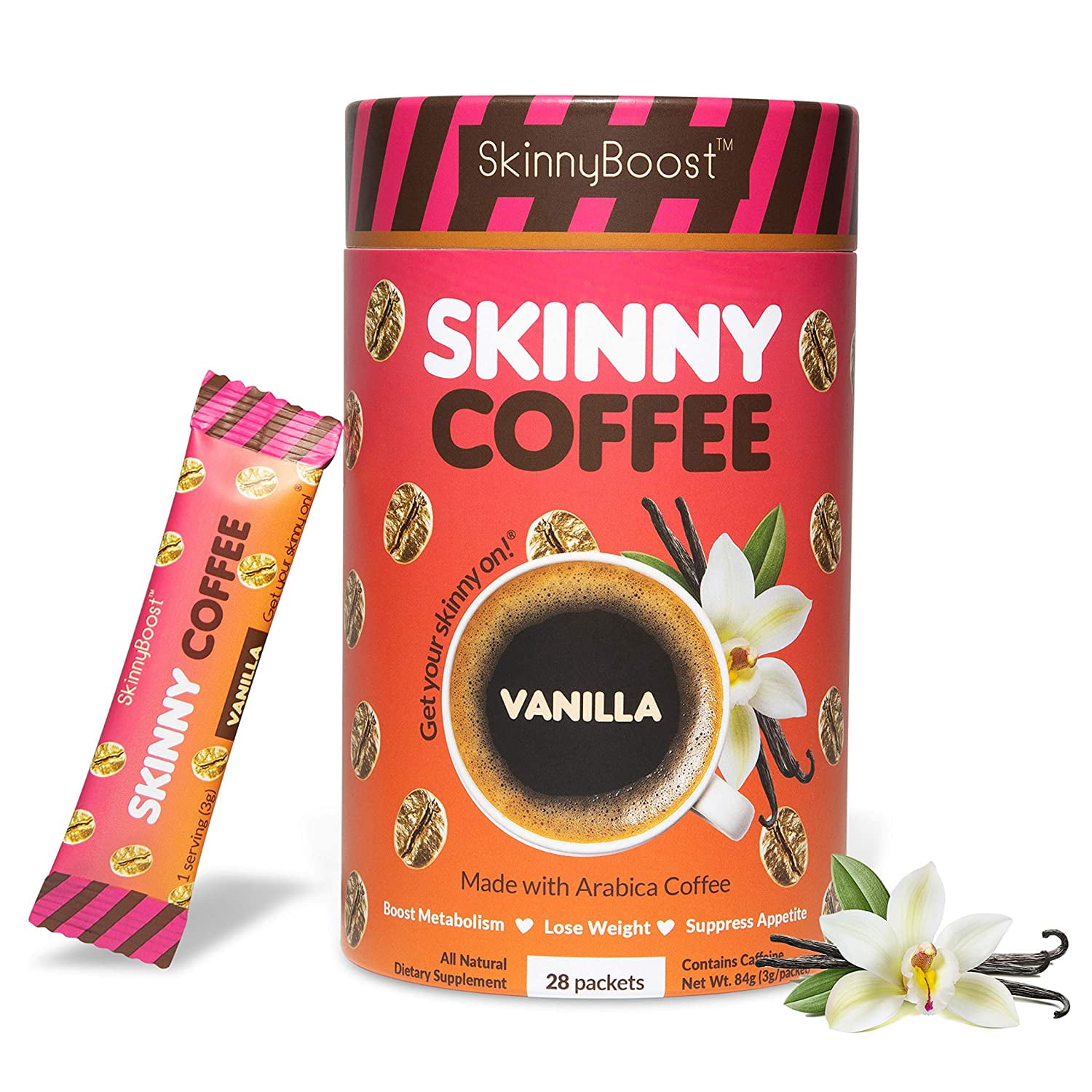 Skinny Boost Skinny Coffee (Vanilla) 28 Packets - Walmart.com