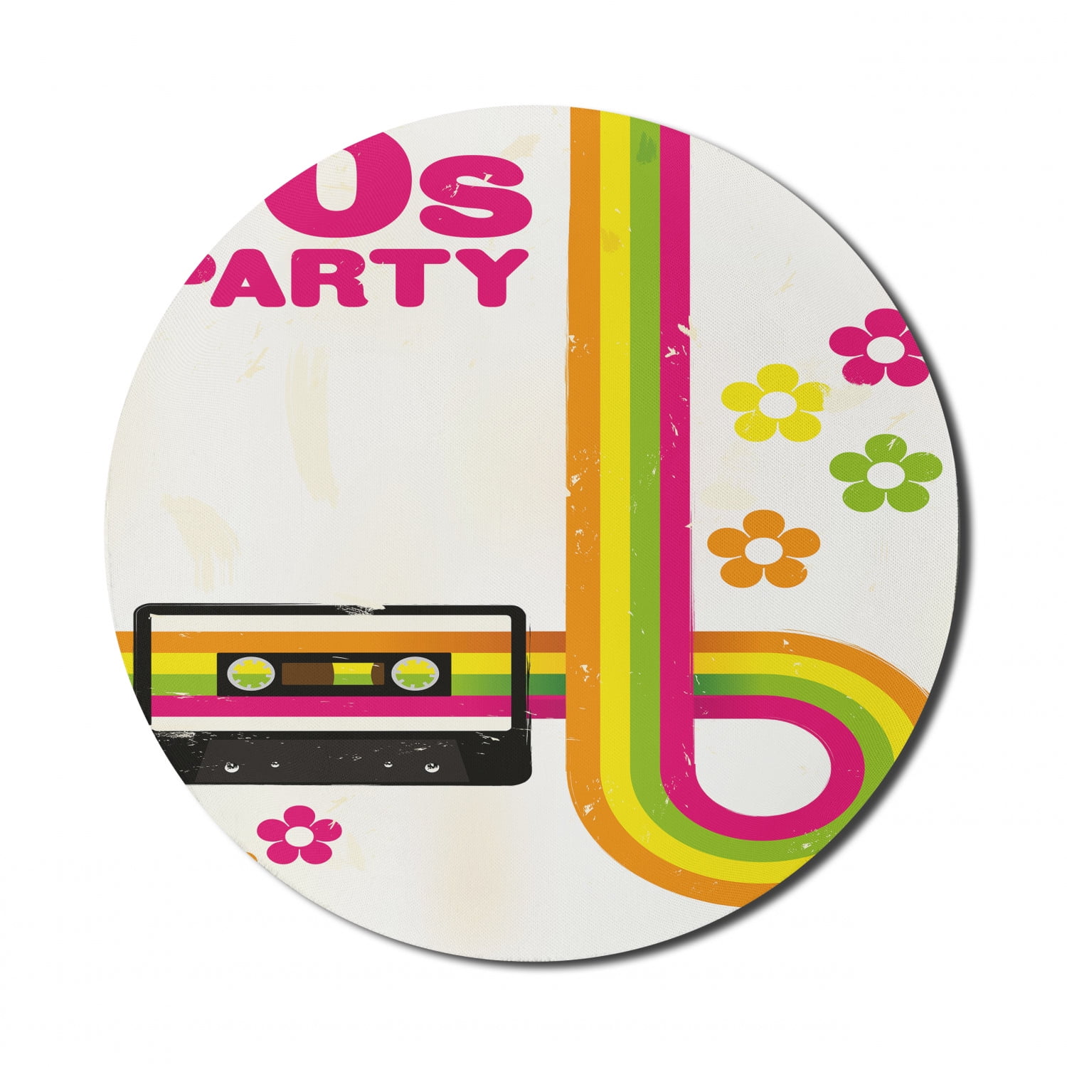 70s Party Mouse Pad for Computers, Party Flyer Inspired and Curved ...