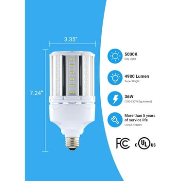 GT-Lite 50W LED COB Light Bulb, 5000 Lumens, 5000K Daylight, E26 Base ...