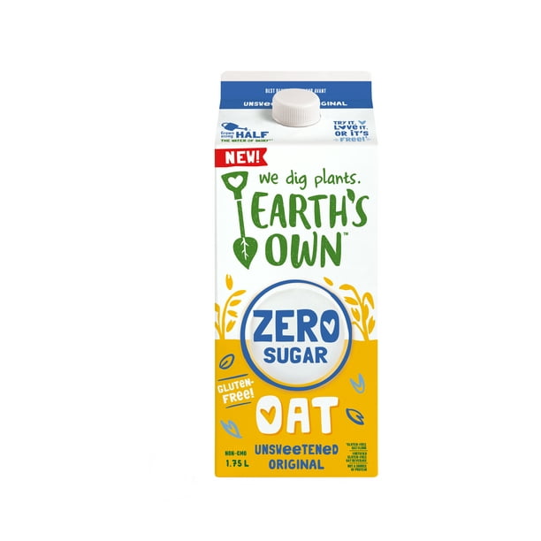 Earth's Own Oat Zero Sugar Beverage Original 1.75L, 0 Sugar Gluten-free ...