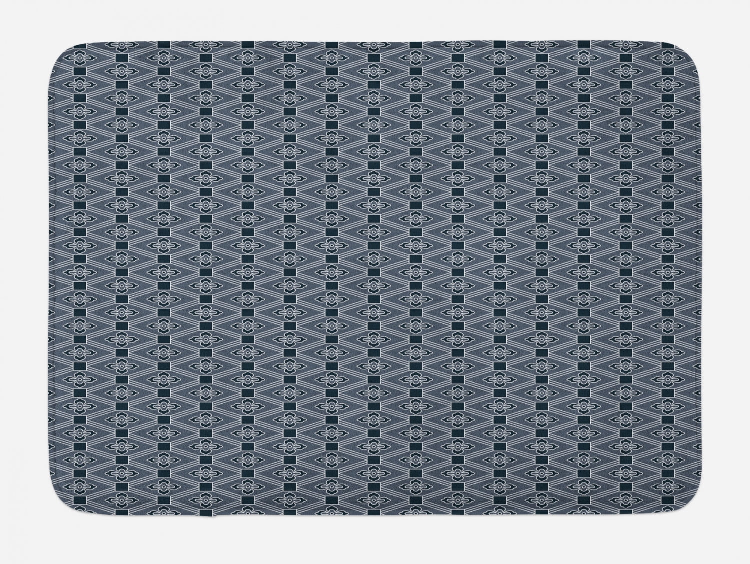 Japanese Bath Mat, Diamond Line Pattern with Squares and Abstract ...