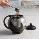 Primula Half Moon Glass Teapot, Tea, and Infuser, 40 fl oz., Black ...