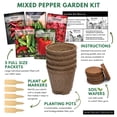 Pepper Starter Kit - Grow 5 Non GMO Pepper Plants - Includes Pots ...