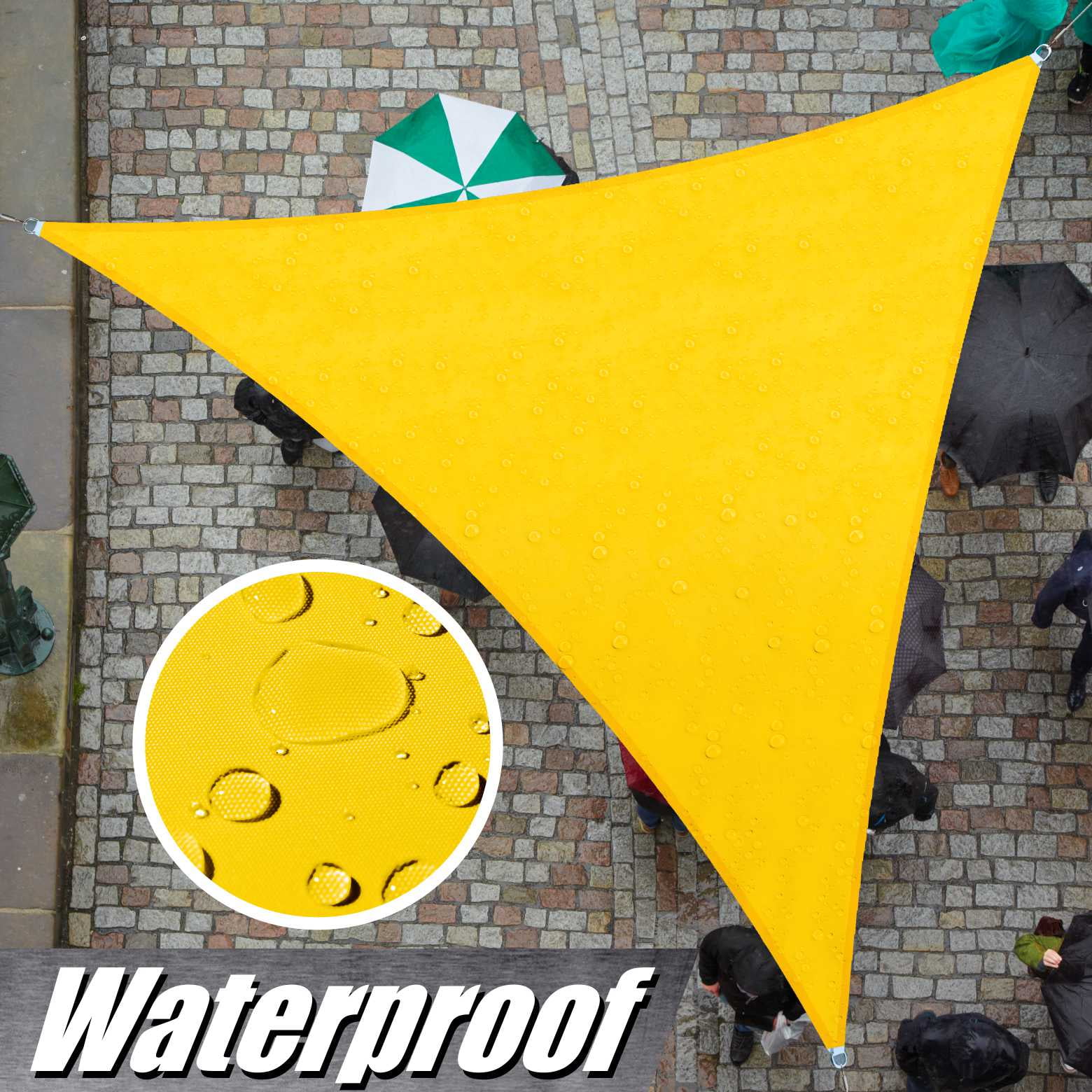 ColourTree 100% BLOCKAGE Waterproof 12' x 12' x 12' Sun Shade Sail ...