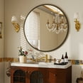 BEAUTYPEAK Miroir Rond de Salle de Bain 32 Pouces Miroir de Meuble ...