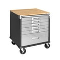 "Seville Classics UltraHD Workbench, 6-Drawer Rolling Cabinet, Solid ...