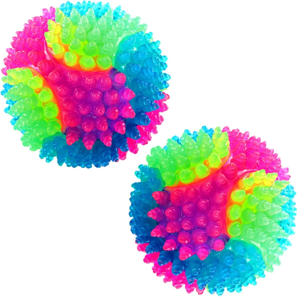 2 pcs Light Up Dog Balls Flashing Elastic Ball Glow in The Dark ...