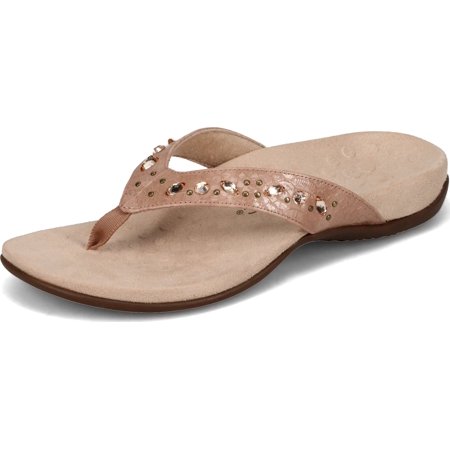 Vionic Women's Rest Lucia Flip-Flop - Rhinestone Toe-Post Sandals with ...