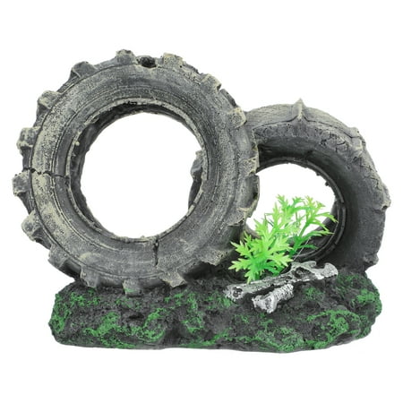 Aquarium Fish Tank Ornament Resin Car Tire Adornment Fish Tank Hideout ...