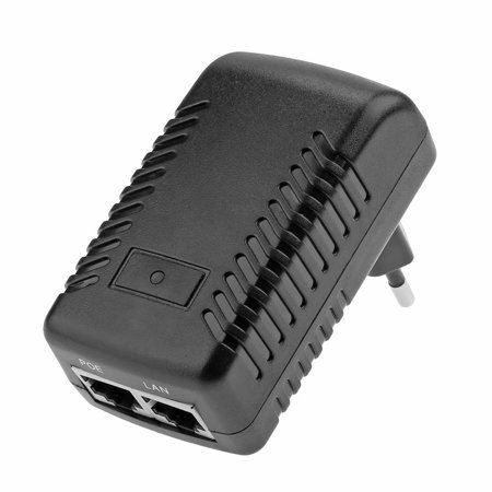Jinveno 24V 0.5A 12W Wall Plug POE Injector Ethernet Adapter IP Camera ...