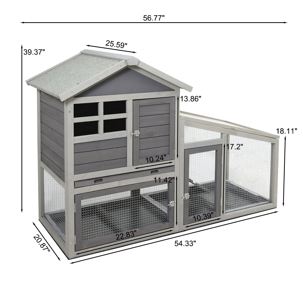 Buy Bunny Cage, Rabbit Hutch Indoor and Outdoor,rabbit Cage with Deeper ...