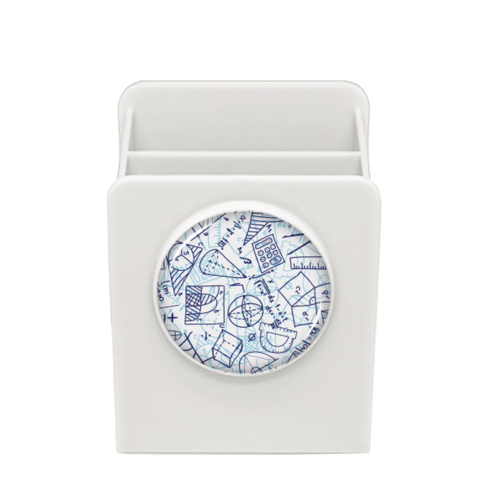 Blue Hand Painted Math Ruler Calculator Illustration Desk Pencil Holder ...