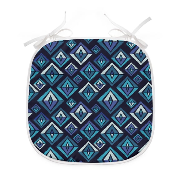 Bohemian Dining Chair Pad, Pattern as Folkloric Geometric Textures with ...
