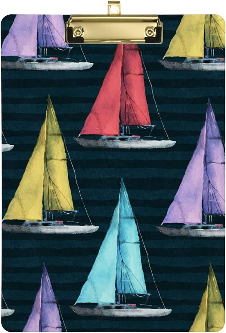 FMSHPON Nautical Boats Clipboard Hardboard Wood Nursing Clip Board and ...