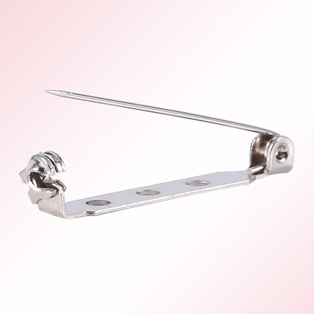 Fyydes Clasp Pin Craft Safety Pin 50pcs Bar Pins Brooch Lock Back Safety Catch Rolling Diy Craft 20 25 32 38mm Silver 32mm