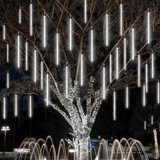 DONGPAI LED Meteor Shower Lights Outdoor, 30 CM 8 Tube Hanging Falling ...