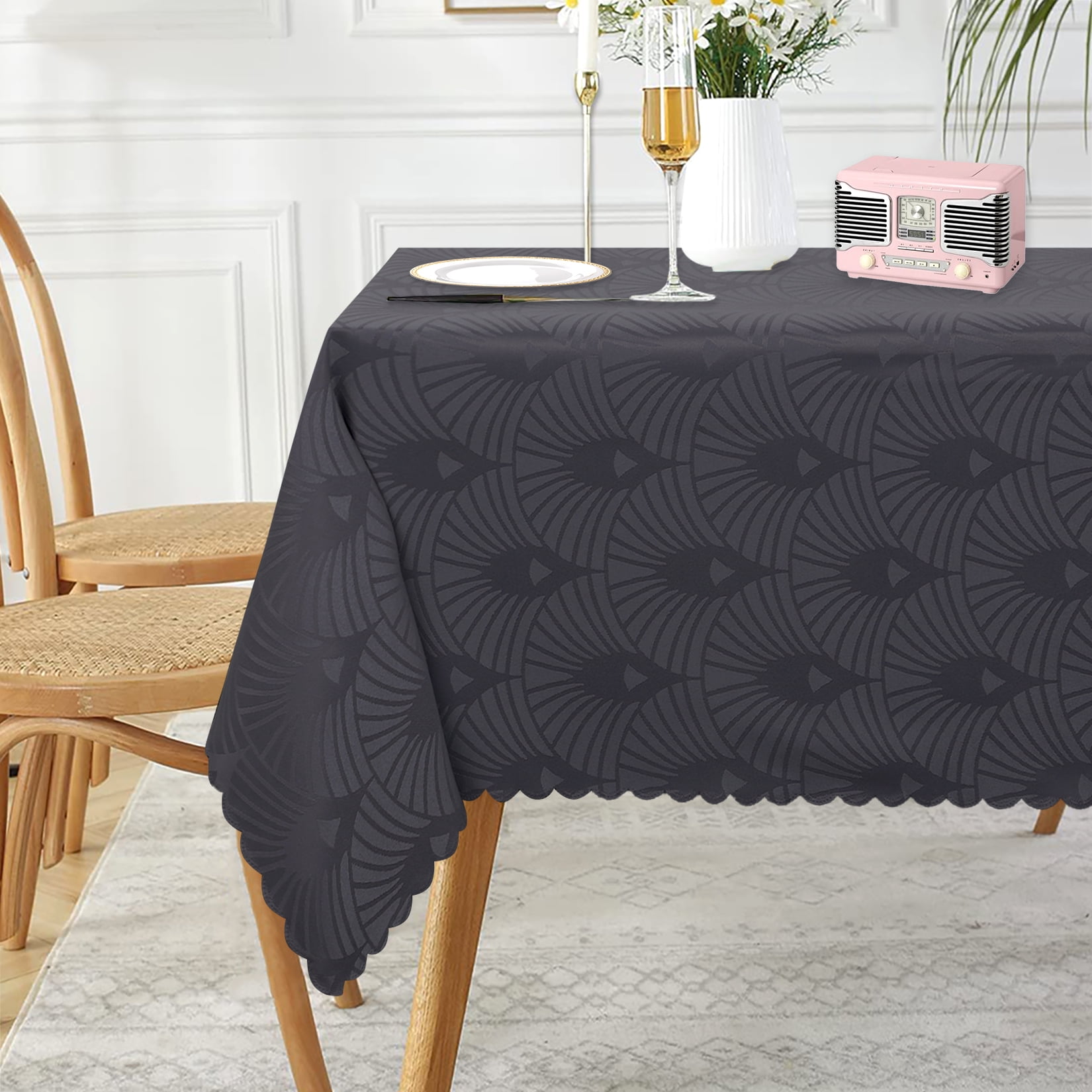 Sakiyrr 60"x120" Rectangle Tablecloth, Waterproof Jacquard Table Cover ...