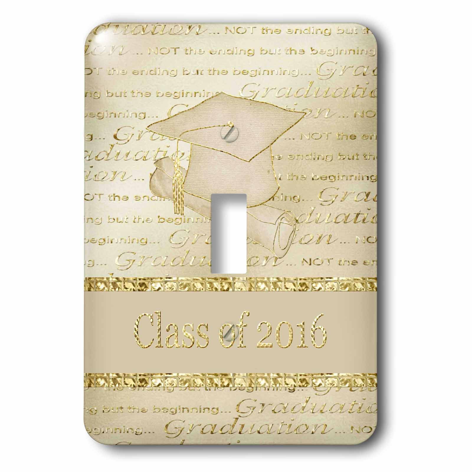 Graduation Cap and Diploma, Grad Words, Beige and Gold, Class of 2016 ...