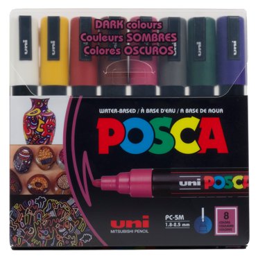 Uni POSCA PC-5M Warm Tone Water-Based Markers, Reversible Medium Tip (1 ...