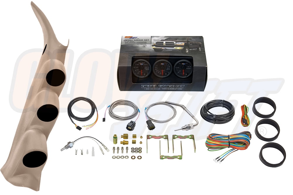 Tan 2000-2006 GMC Sierra w Spk Triple Pillar Pod + Black 7 60 Boost EGT ...