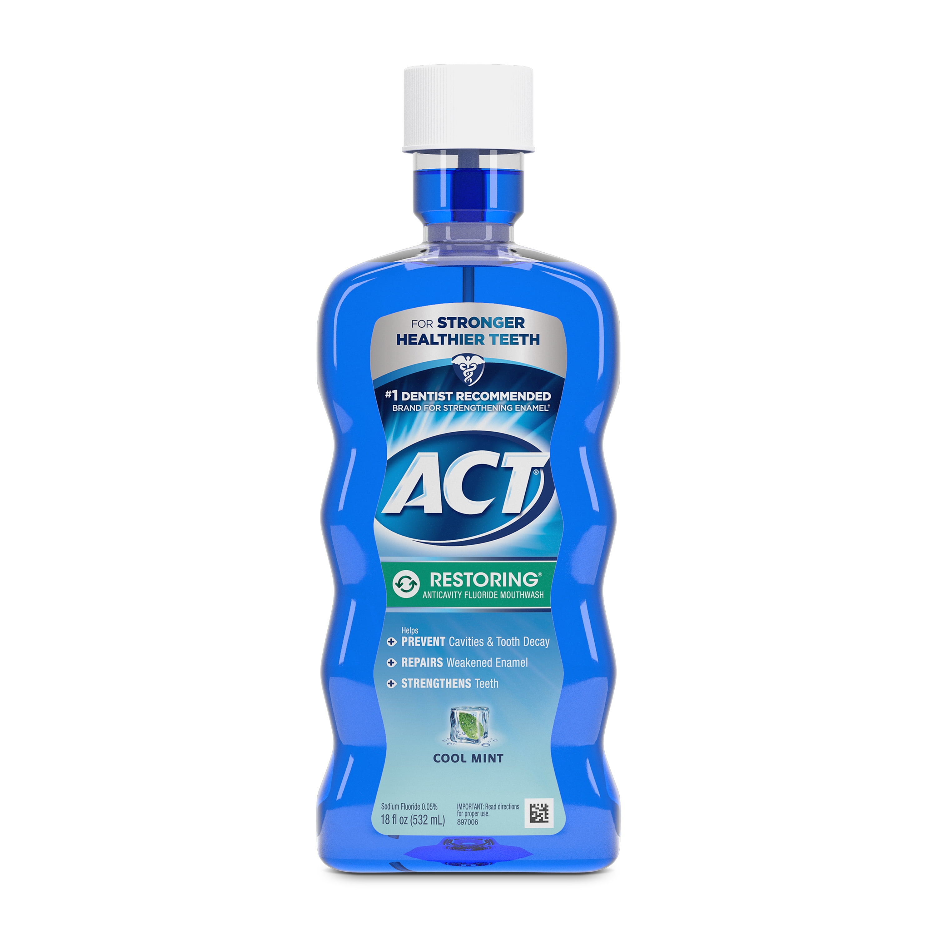ACT Restoring Fluoride Mouthwash, Cool Mint, 18 fl. Nepal | Ubuy