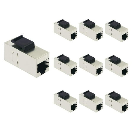 VCE Shielded Key RJ45 Coupler Cat6, 10-Pack Ethernet Inline Connector ...