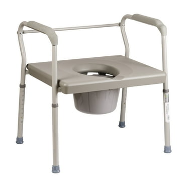 Commode with drop arms, deluxe steel, padded seat, 1 each - Walmart.com