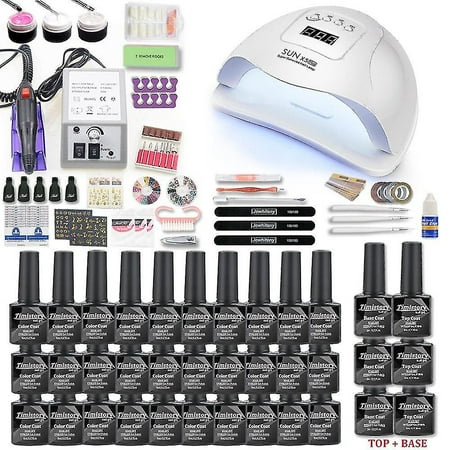 Manicure Set Gel Nail Polish Set With Uv Nail Lamp And Nail Drill ...