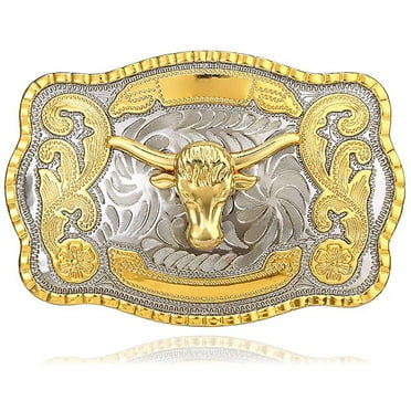 Rectangular Western Belt Buckle with Turquoise Stone - Walmart.com