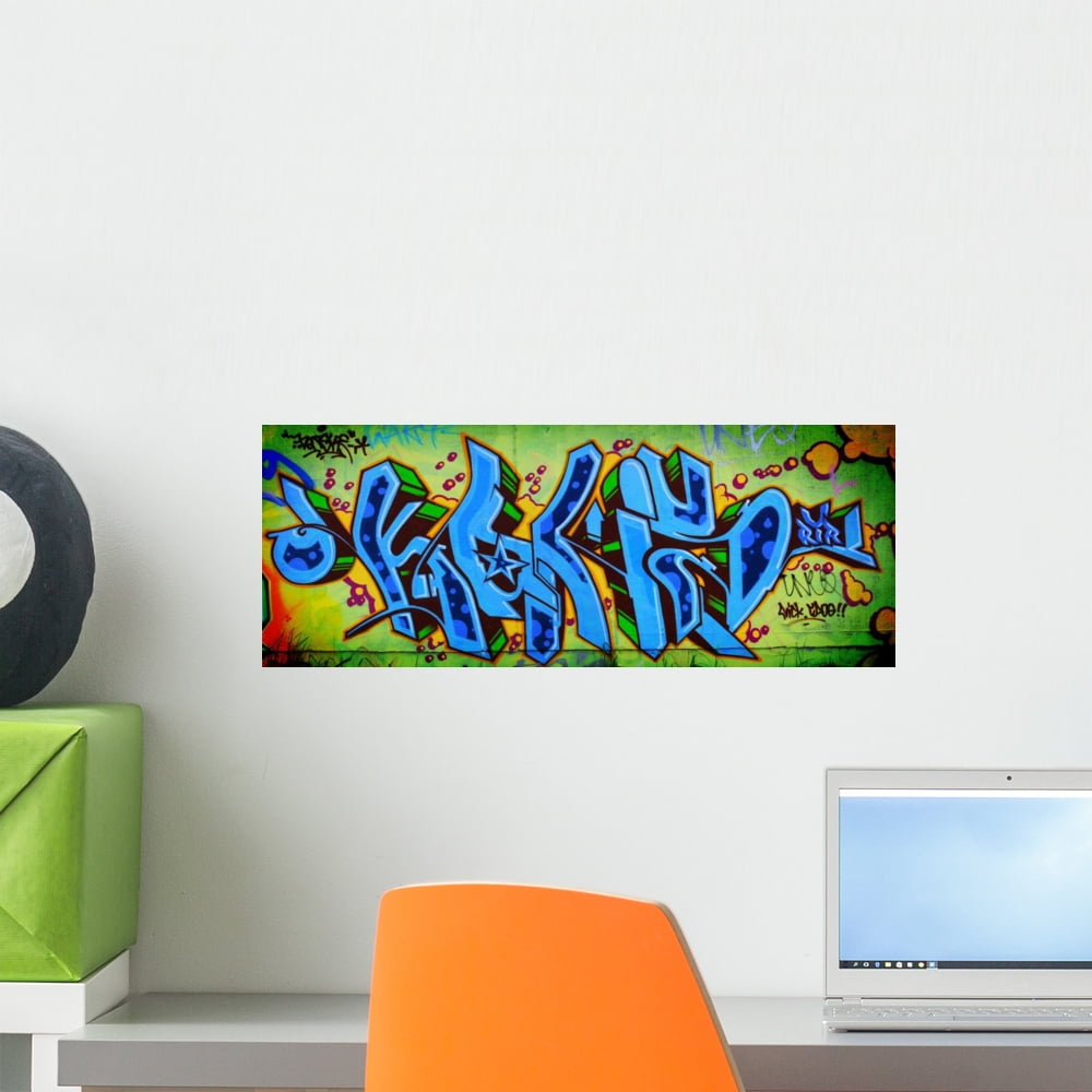 Amazing Colorful Graffiti Wall Mural Decal by Wallmonkeys Vinyl Peel ...