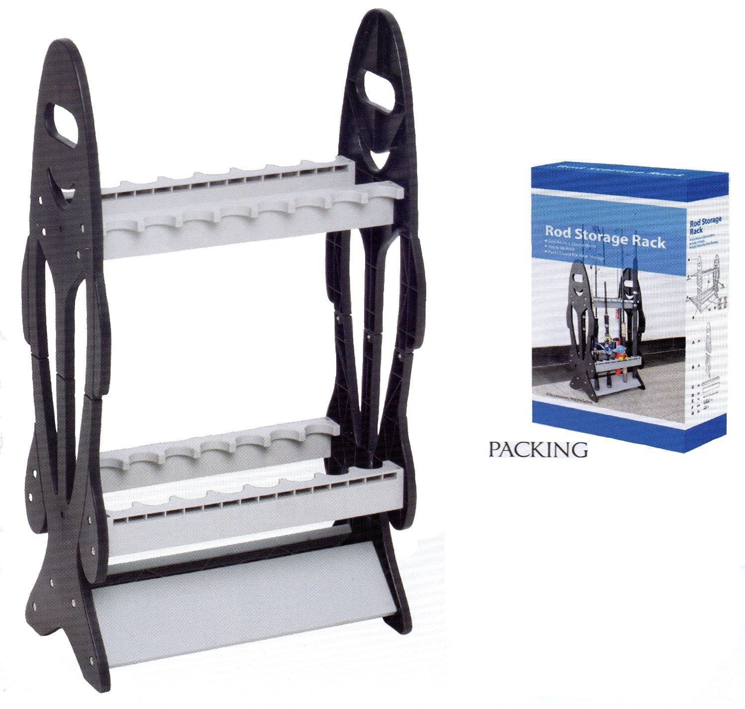 Wealers 16-Rod Plastic Fishing Rod Holder Storage Rack - Walmart.com ...