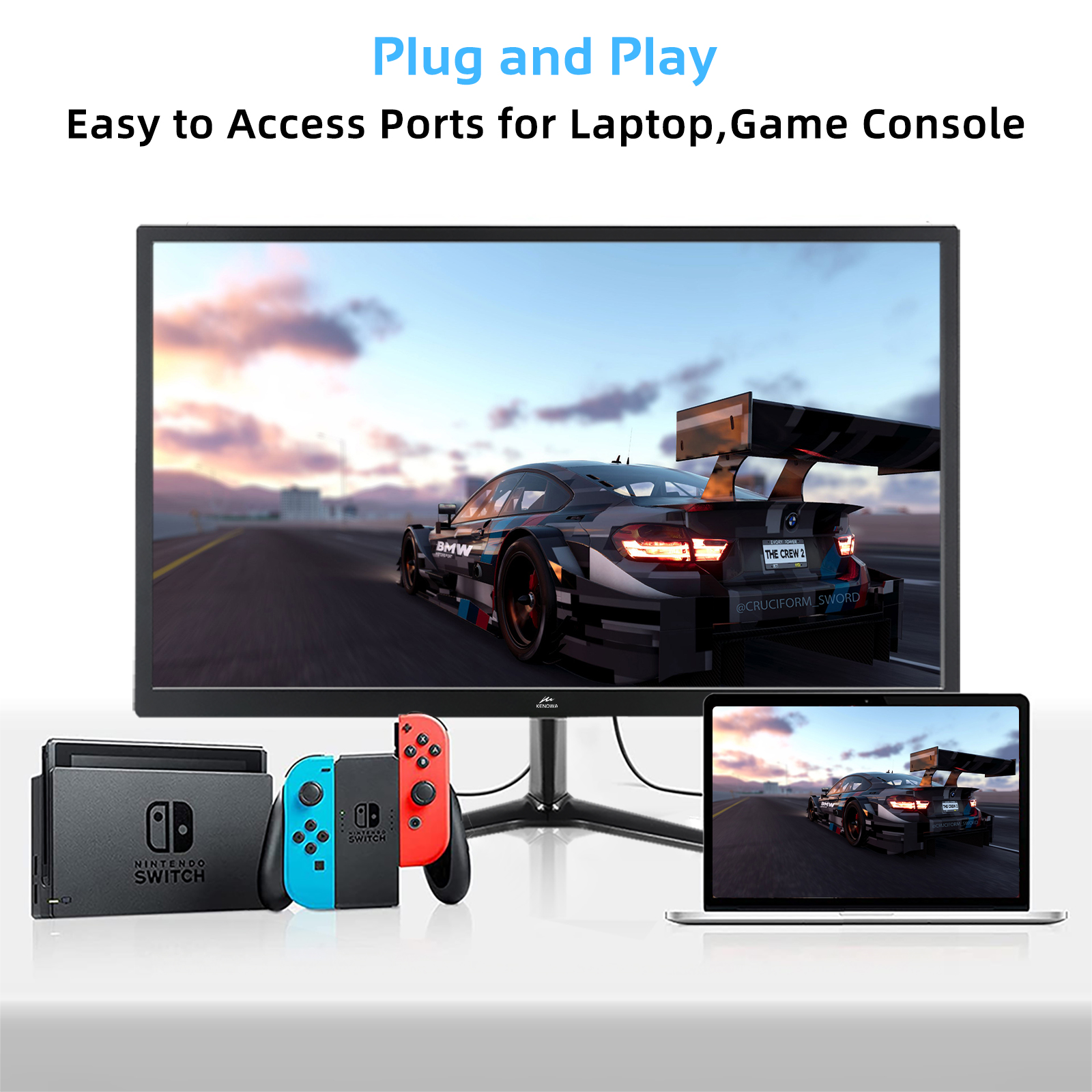 Buy KENOWA 21.5 inch Ultra Slim 60Hz 1080P LCD Computer Monitor, 300 CD ...