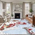 Blue Christmas Washable Rug 6x9 Area Rug for Living Room Bedroom Non ...