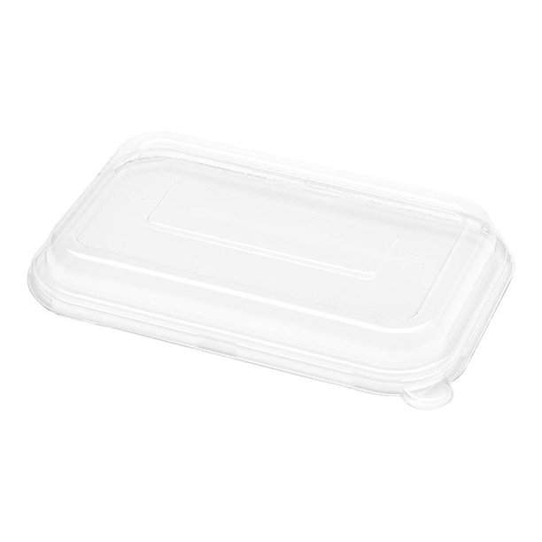 Pulp Tek Rectangle Clear Plastic Dome Lid - Fits 24 and 32 oz Bagasse ...