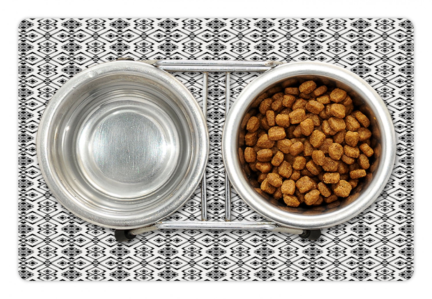 Geometric Pet Mat for Food and Water, Contemporary Abstract Pattern ...