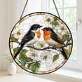 Bright Oriole Bird Design Stained Glass Window Hanging - Walmart.com