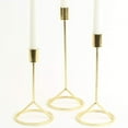 Koyal Wholesale Gold Modern Taper Candle Holders, Set of 3 ...