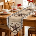 Brown Star Wooden Table Runner Linen Burlap Table Runner 70 Inches Long ...