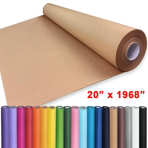 PerkHomy 36" x 2,400" (200') Brown Kraft Paper Roll for Craft Bulletin ...
