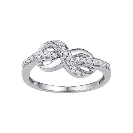 10kt White Gold Womens Round Diamond Infinity Ring 1/6 Cttw - Walmart.ca
