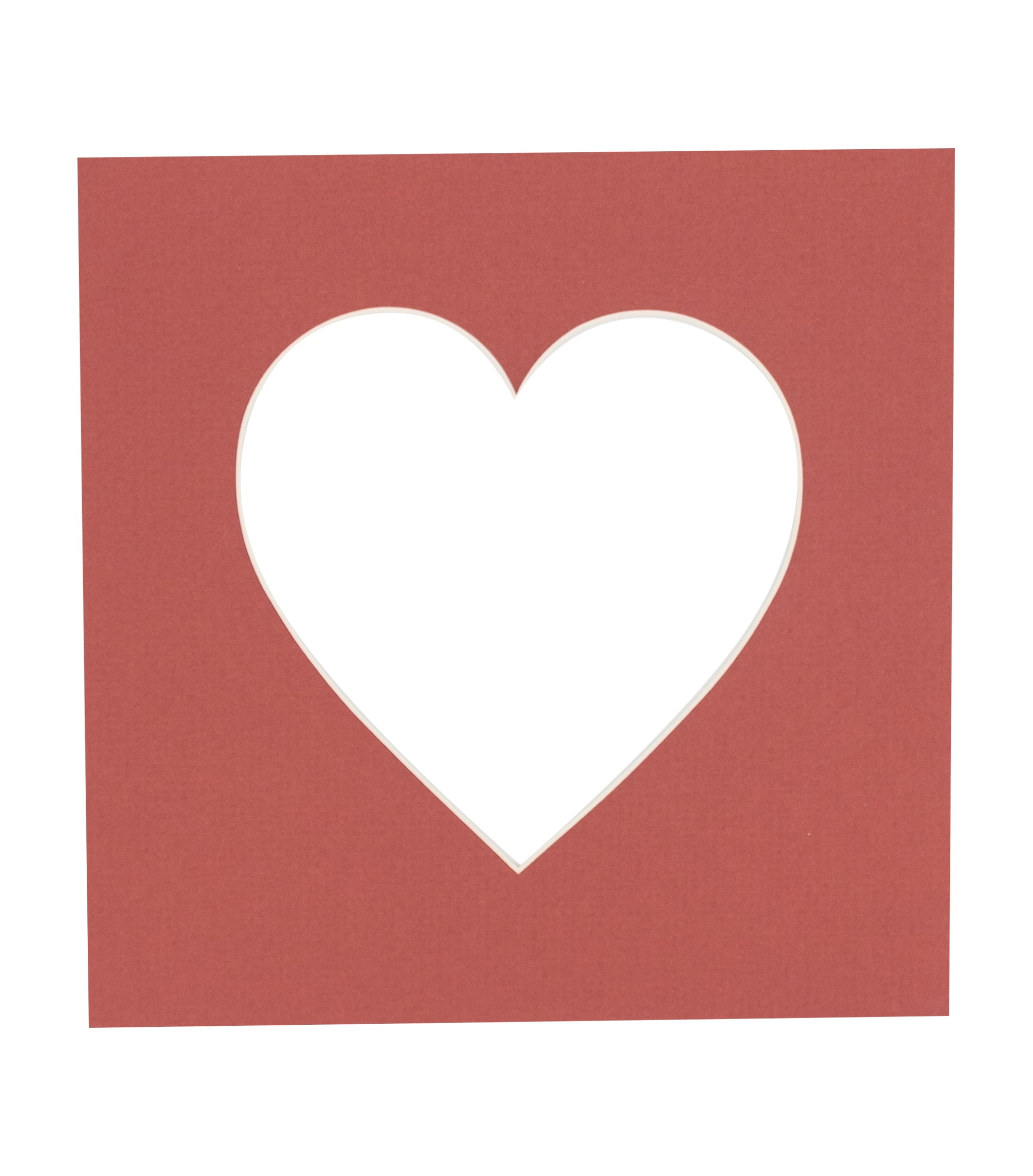 Brick Acid Free 7x7 Heart Picture Frame Mat with White Core Bevel Cut ...