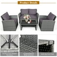 Costway 4PCS Outdoor Patio Rattan Furniture Set with Storage, Sofa ...