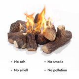 18 in. Berkley Oak fiber Ceramic Log Set for Natural Blaze VF 18 in ...