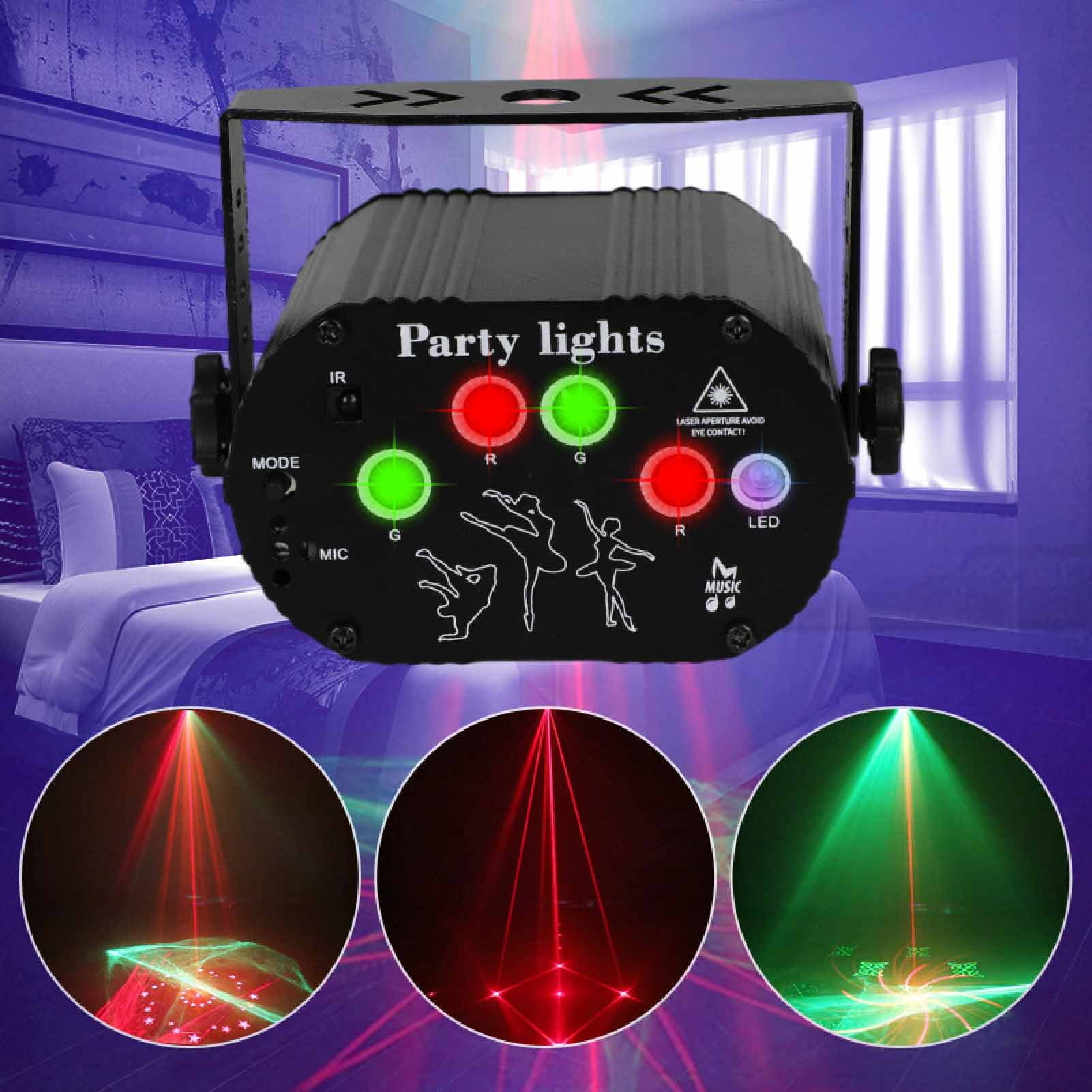 Happy Date Party DJ Lights with Remote Control, Portable Mini Disco ...