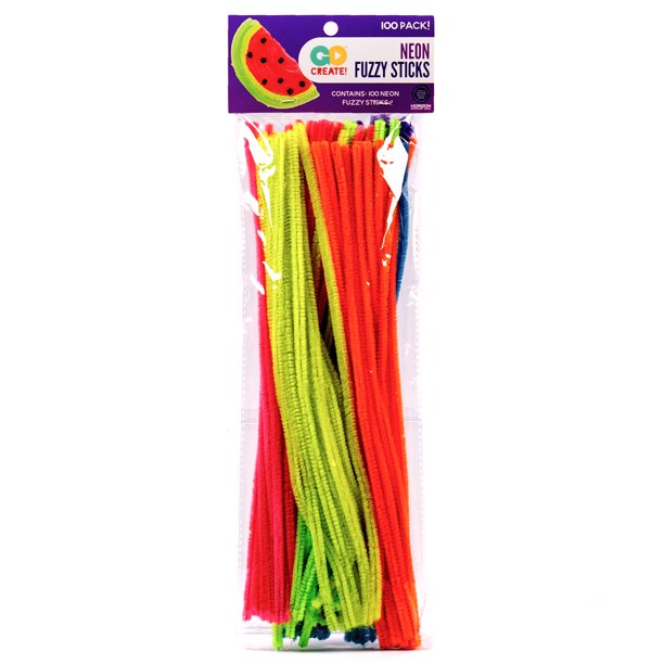 Go Create Neon Assorted Colors Fuzzy Sticks, 100-Pack - Walmart.com