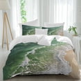 4 Piece Duvet Cover Set Cal king, Summer Ombre Green Wave Texture Soft ...