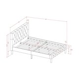 HomeStock Rustic Revival Furniture Platform Bed - Button Tufted Velvet ...