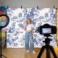 Blue Garden Retro Backdrop for Photography,Fabric Photo Background ...